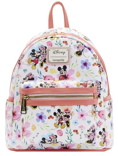 Loungefly Disney Mickey Minnie Mouse Mini Backpack Handbag AOP Floral