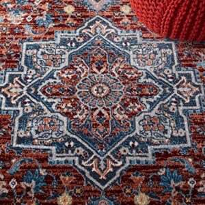 Safavieh Bayside Collection Machine Washable 8' x 10' Red/Blue BAY110Q Traditional Oriental Living Room Dining Bedroom Area Rug