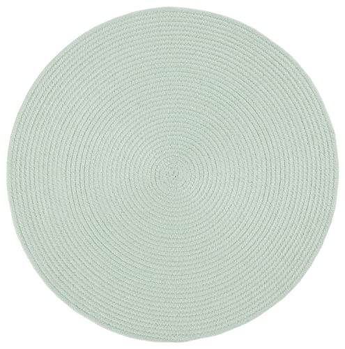 Safavieh Braided Collection 3' x 3' Round Teal BRD402J Handmade Country Farmhouse Area Rug