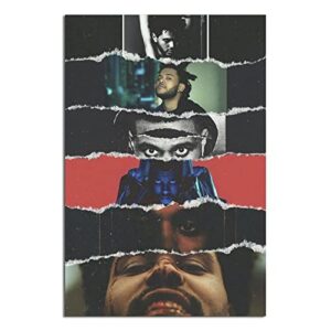 the weeknd all album cover poster, music star boy poster, till dawn tour poster for room aesthetic canvas wall art bedroom 16x24inchs(40x60cm) no frame