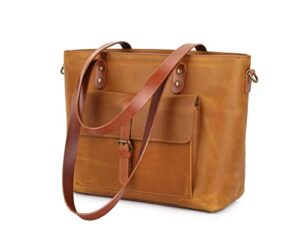 top handle crossbody purse genuine leather shoulder bag work totes for women purse handbag with back zipper pocket large f031 (fb031)…