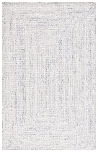 Safavieh Abstract Collection 6' x 9' Blue/Ivory ABT480M Handmade Wool Area Rug