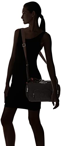 Kipling Womens Women's Erica Bag, Jetset Traveller, Small Handbag, Polyester Crossbody Bag, Black Tonal, 12.25 L x 8.75 H 6.25 D US