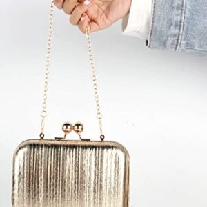 Women's Clutch Bag Chic Handbag Shoulder Bag Solid Color Purse Shine Evening Bag