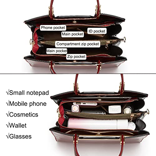 XingChen Shiny Patent Leather Handbags Glossy Shoulder Bags Fashion Satchel Purses Party Totes Top Handle Bags for Women