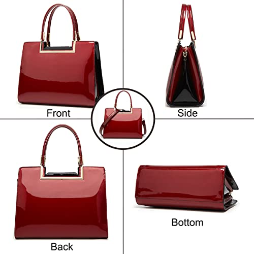 XingChen Shiny Patent Leather Handbags Glossy Shoulder Bags Fashion Satchel Purses Party Totes Top Handle Bags for Women