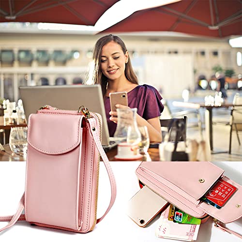 The Original Clutch Wallet, Crossbody Leather Shoulder Bags and Clutches, Women's Crossbody Handbags Cellphone Pouch (Gray)