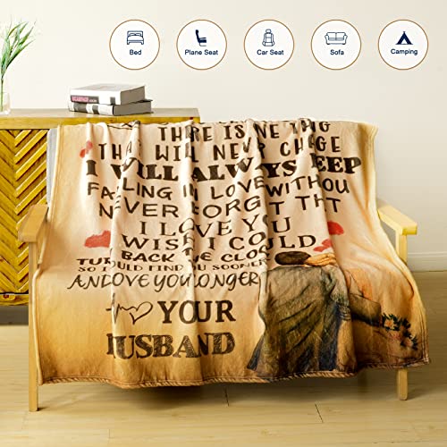 WARMTHLOVE Throw Blanket Gifts for Wife from Husband to My Wife Blanket Anniversary Romantic Gifts for Her Christmas Soft & Warm Blanket for Bedding Sofa and Travel 60" x 50"