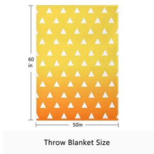 Demon Slayer Anime Zenitsu Throw Blanket Utra Soft Fade Resistant Bedding 50in x60in Japanese Anime Flannel Blanket for Couch Sofa Bed Office Outdoor Yellow Blanket