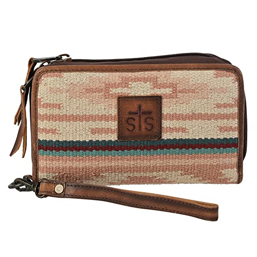 STS Ranchwear Women's Palomino Kacy Organizer | Compact Zipper Wallet with Interior Pockets & Card Slots, Multi-Light Pink Serape, One Size