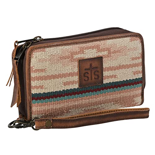 STS Ranchwear Women's Palomino Kacy Organizer | Compact Zipper Wallet with Interior Pockets & Card Slots, Multi-Light Pink Serape, One Size