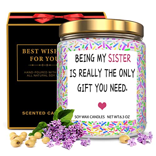 Sister Gifts Birthday Candles Gifts for Sister Best Friends Birthday Gifts for Women Sister Gifts from Sister Thank You Gifts for BFF Bestie Clove Scented Soy Candles Gifts for Her Friendship Gifts