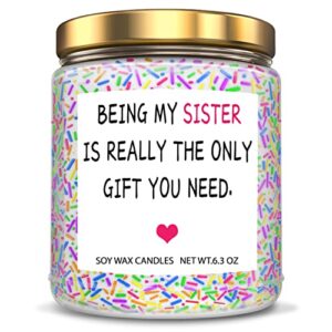 Sister Gifts Birthday Candles Gifts for Sister Best Friends Birthday Gifts for Women Sister Gifts from Sister Thank You Gifts for BFF Bestie Clove Scented Soy Candles Gifts for Her Friendship Gifts