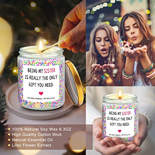 Sister Gifts Birthday Candles Gifts for Sister Best Friends Birthday Gifts for Women Sister Gifts from Sister Thank You Gifts for BFF Bestie Clove Scented Soy Candles Gifts for Her Friendship Gifts