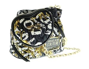 versace jeans couture black/gold heart charm purse small braid bucket crossbody bag for womens