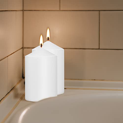 White Pillar Candles - Set of 6 - 3" x 6" Dripless Unscented Candles in White for Home Decor, Relaxation & All Occasions