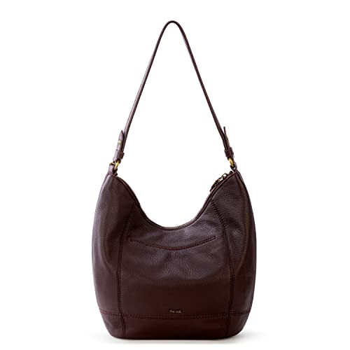 The Sak Womens Leather, & Silhouette, Sequoia Hobo Bag in Leather Soft Slouchy Silhouette Timeless Elevated Design, Mahogany, One Size US