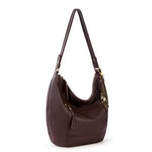 The Sak Womens Leather, & Silhouette, Sequoia Hobo Bag in Leather Soft Slouchy Silhouette Timeless Elevated Design, Mahogany, One Size US