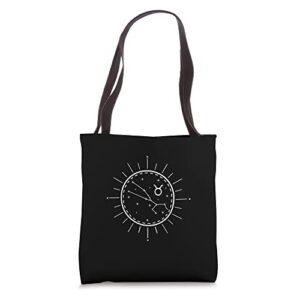 star sign taurus constellation tote bag