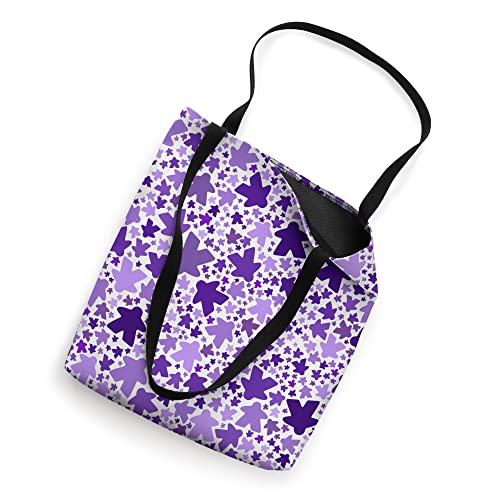 Purple Meeple Pattern Tote Bag