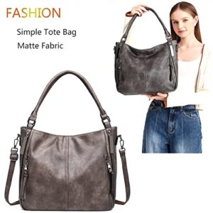 KKP Hobo Shoulder Bags for Women Large PU leather Purse Shopper Tote Purse Handbag-Khaki