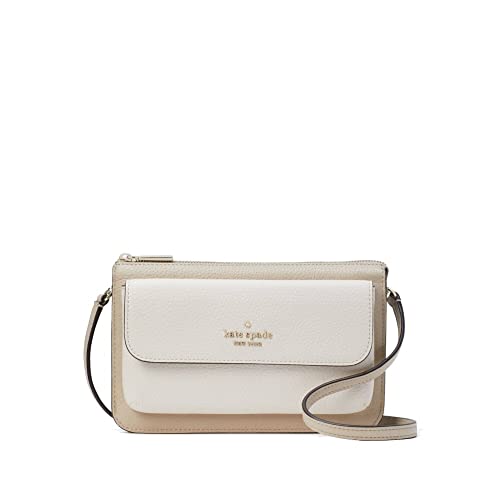 kate spade handbag for women Leila small flap crossbody bag, Light sand