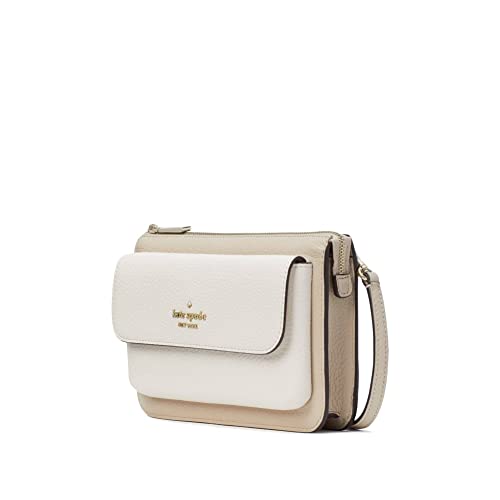 kate spade handbag for women Leila small flap crossbody bag, Light sand