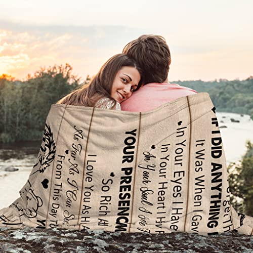 Husband Gifts Blanket 60"x50", Husband Birthday Gift, Husband Gifts from Wife, Husband Gifts Ideas for Christmas Valentine's Day Father's Day Wedding Anniversary, Mens Gifts for Husband Throw Blankets