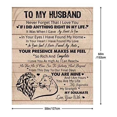 Husband Gifts Blanket 60"x50", Husband Birthday Gift, Husband Gifts from Wife, Husband Gifts Ideas for Christmas Valentine's Day Father's Day Wedding Anniversary, Mens Gifts for Husband Throw Blankets