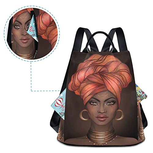 senya Women's Fashion Backpack Purses, African American Woman Black Backpack Shoulder Bag for Women