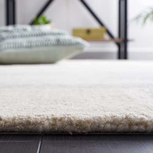 Safavieh Micro-Loop Collection 8' x 10' Ivory/Grey MLP954A Handmade Contemporary Wool Area Rug