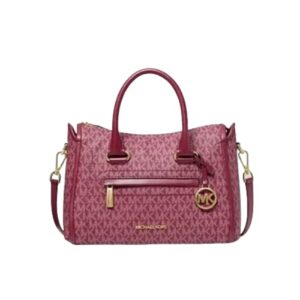 michael kors carine medium logo satchel (mulberry multi)