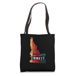 emmett idaho retro state map souvenir tote bag