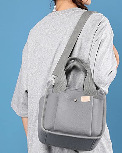 Women Canvas Tote Bag Classic Small Square Crossbody Bag Shoulder Bag for Work School