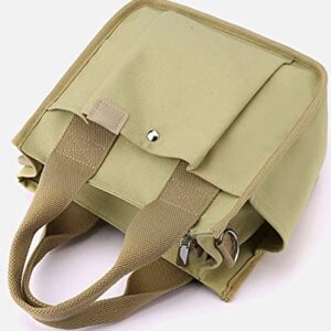 Women Canvas Tote Bag Classic Small Square Crossbody Bag Shoulder Bag for Work School