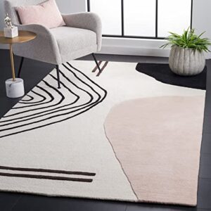 safavieh rodeo drive collection 3′ x 5′ ivory/blush rd860u handmade mid-century modern abstract wool area rug