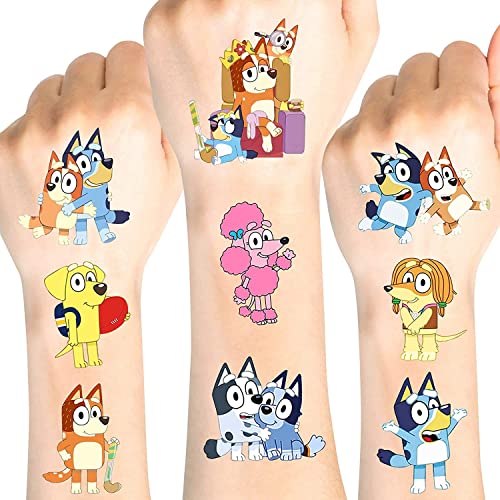 10 Sheets(325 PCS) Temporary Tattoos Stickers for Kids,Blue-y Birthday Themed Party Supplies Decoration Favors, Cartoon Sticker Tattoos Gift for Kids Boys Girls Home Activity Class Prizes Carnival Christmas Rewards