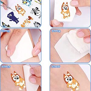 10 Sheets(325 PCS) Temporary Tattoos Stickers for Kids,Blue-y Birthday Themed Party Supplies Decoration Favors, Cartoon Sticker Tattoos Gift for Kids Boys Girls Home Activity Class Prizes Carnival Christmas Rewards