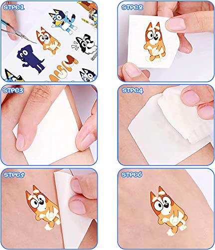 10 Sheets(325 PCS) Temporary Tattoos Stickers for Kids,Blue-y Birthday Themed Party Supplies Decoration Favors, Cartoon Sticker Tattoos Gift for Kids Boys Girls Home Activity Class Prizes Carnival Christmas Rewards