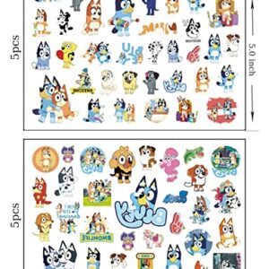 10 Sheets(325 PCS) Temporary Tattoos Stickers for Kids,Blue-y Birthday Themed Party Supplies Decoration Favors, Cartoon Sticker Tattoos Gift for Kids Boys Girls Home Activity Class Prizes Carnival Christmas Rewards