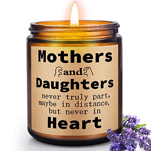 Candle Gifts for Mom, Funny Mother and Daughter Gift for Mothers Day, Mom Birthday Present from Daughter, Thank You Gift Idea for Women， Aromatherapy Lavender Scented Candel, Natural Soy Wax