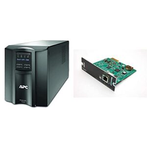 apc 1500va smart ups with smartconnect, smt1500c sinewave ups battery backup, avr, 120v, line interactive uninterruptible power supply & ups network management card 3, newest model 2020 (ap9640)