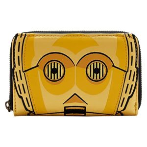 loungefly women’s star wars celebration c-3po cosplay zip-around wallet