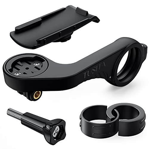 TUSITA Extended Out Front Bike Mount Compatible with Garmin Handheld Devices,Edge GPS Computer - Cycling Handlebar 25.4mm 31.8mm