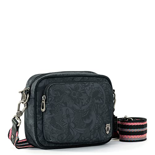 Sakroots Womens Westwood Crossbody in Repreve EcoTwill, Black Spirit Desert, One Size US