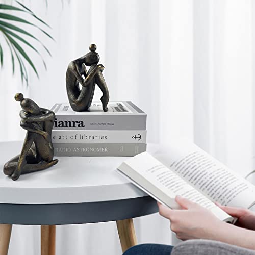 LIFFY Decorative bookends - Heavy Duty Bookend Holder Decor - Non Skid Resin Book Ends - Decorative Book Stopper for Shelves, Study, Office Desk, Bedroom, Great Gift for Book Lovers