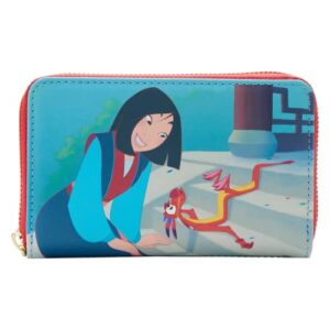 loungefly disney mulan princess scene zip around wallet