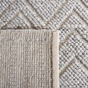 Safavieh Natura Collection 3' x 5' Grey NAT128F Handmade Rustic Farmhouse Boho Wool Blend Area Rug