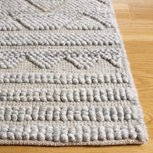 Safavieh Natura Collection 3' x 5' Grey NAT128F Handmade Rustic Farmhouse Boho Wool Blend Area Rug