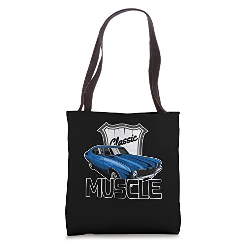 Vintage Hot Rod, Classic Muscle, Men's American Muscle Cars Tote Bag